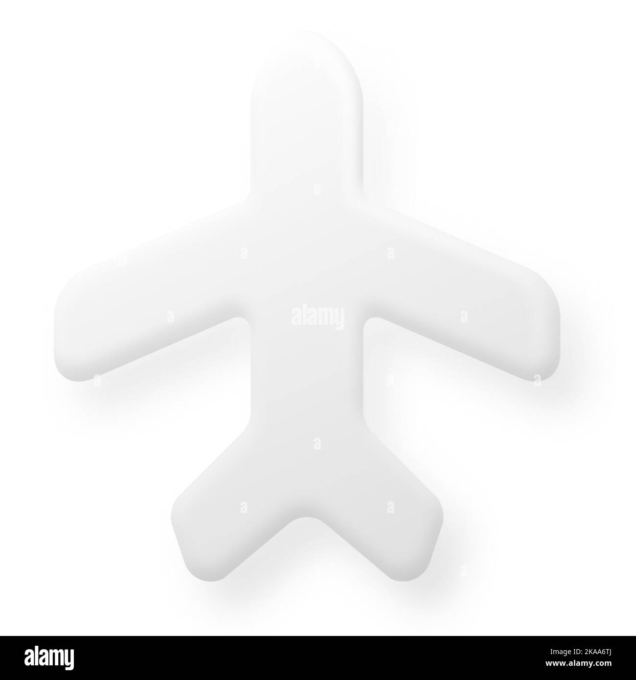 3D plane icon isolated on transparent background. Flying white simple ...