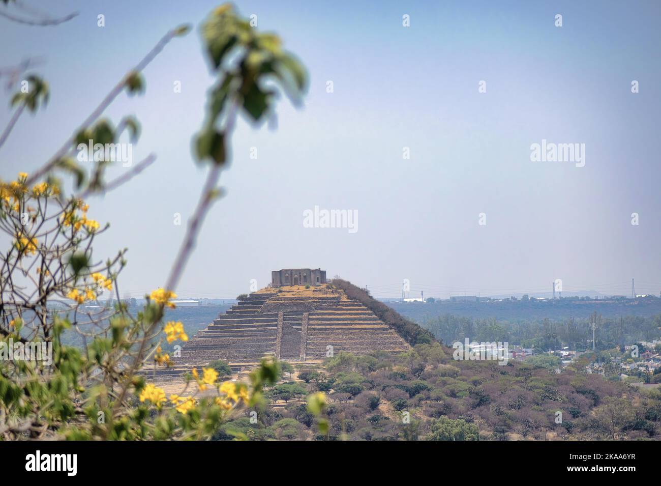 A El Pueblito pyramid Quertaro Mexico archaeological zone Mayan ruins ...