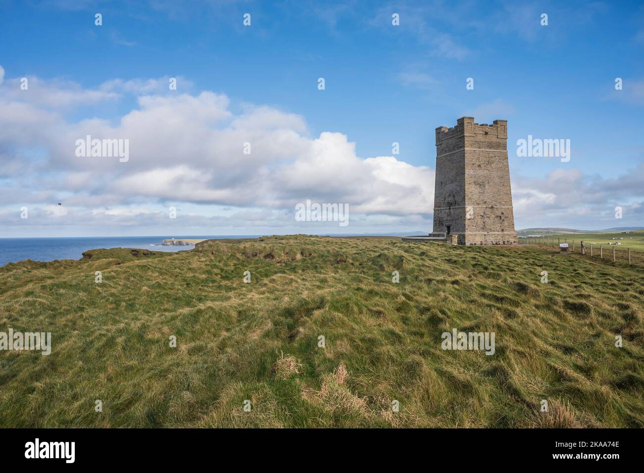 The image is of the Kitchener memorial tower at Marwick Head, dedicated ...