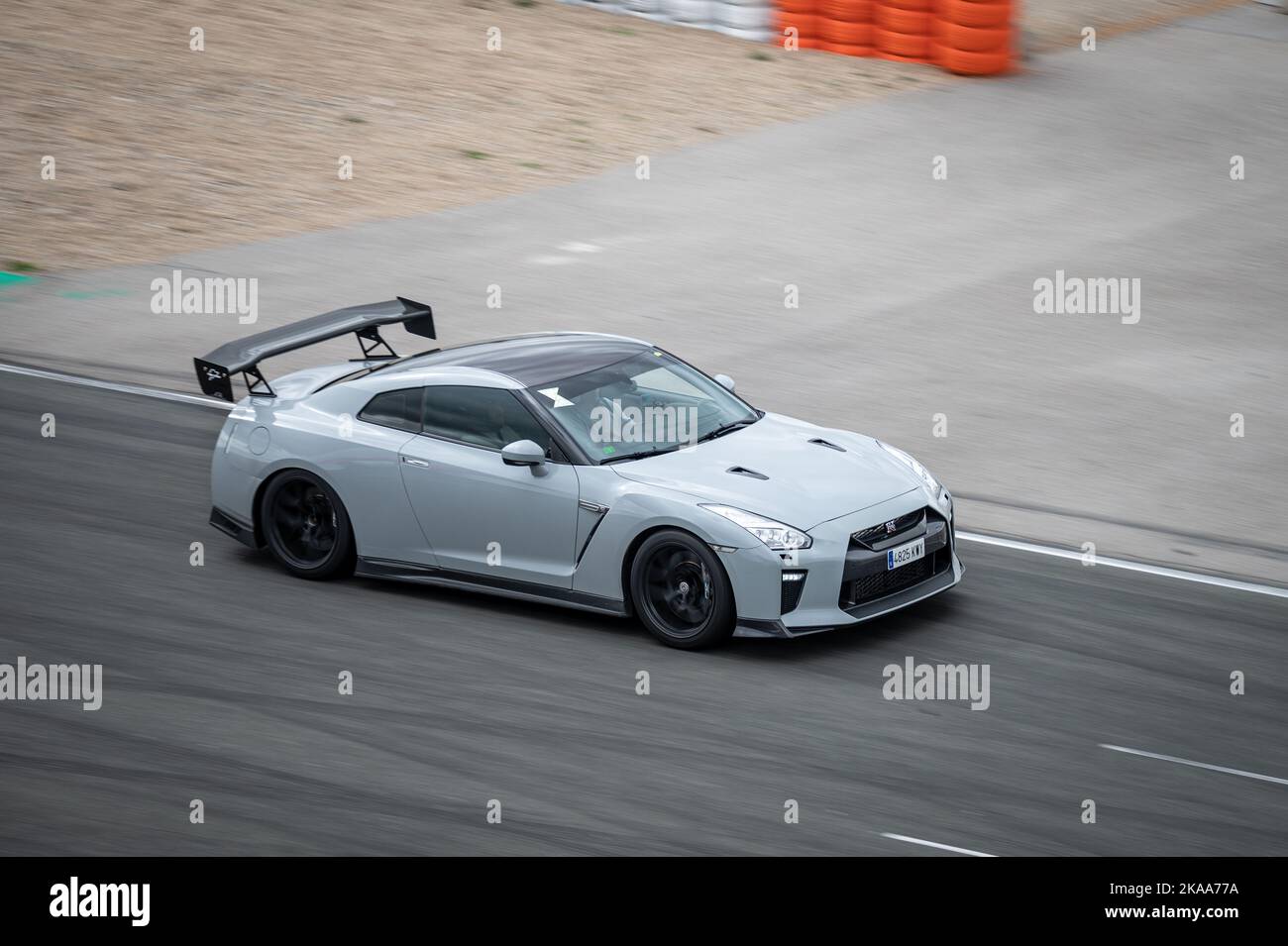 Nissan Skyline GT-R R35 racing on the race track Stock Photo - Alamy