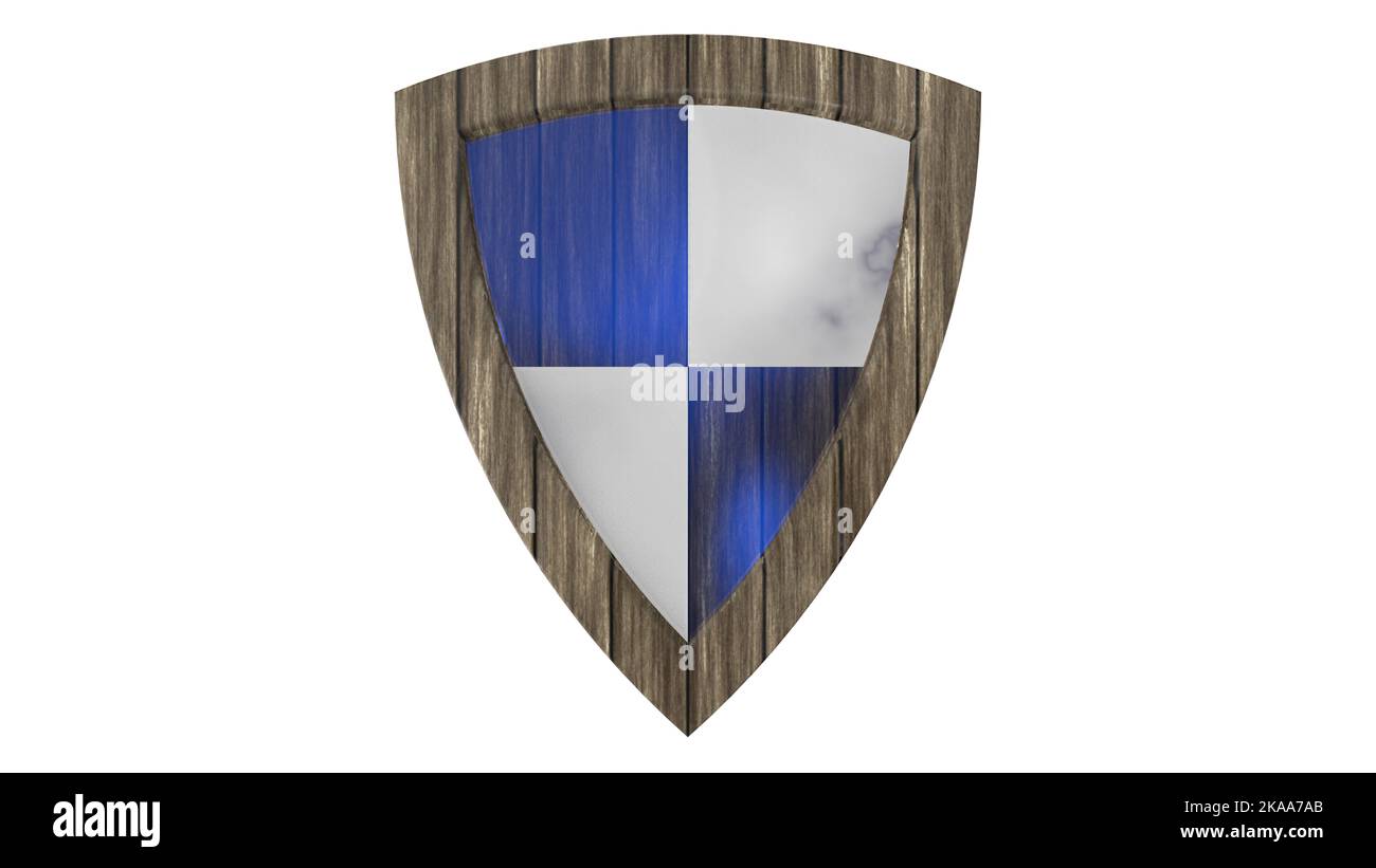 shield wood medieval 3d render illustration Stock Photo - Alamy
