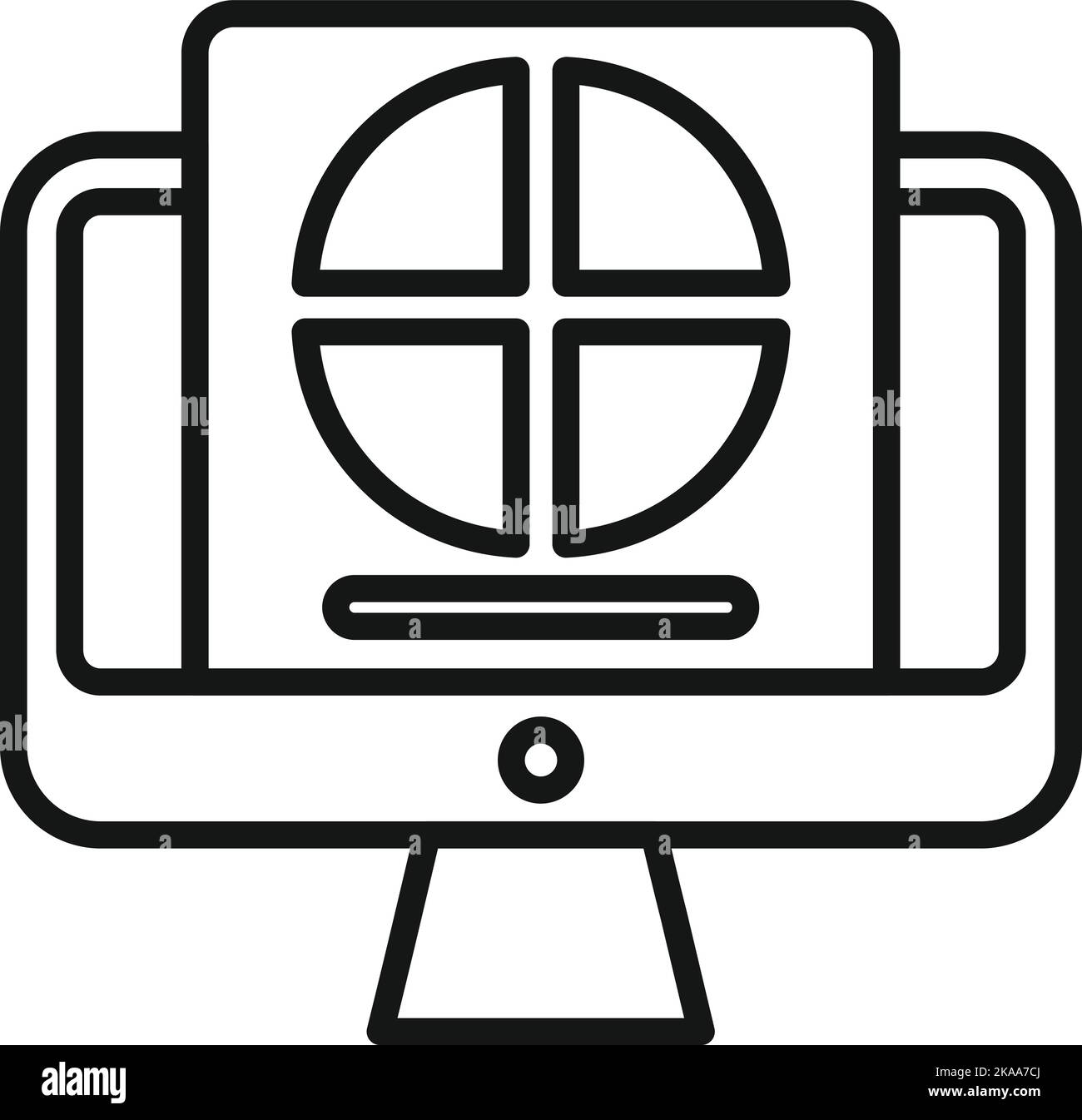 Segment chart icon outline vector. Market target. Business share Stock ...
