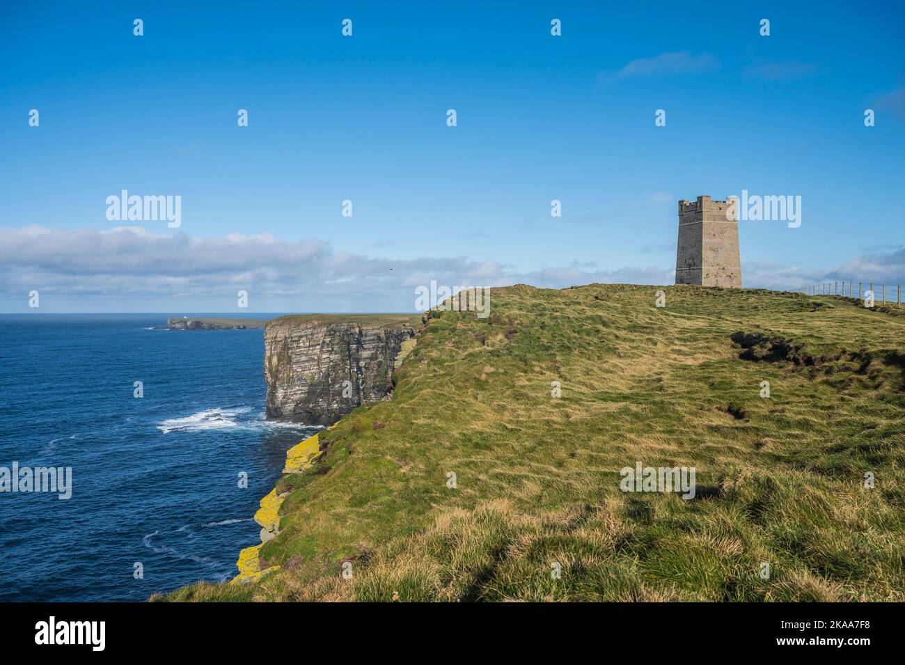 The image is of the Kitchener memorial tower at Marwick Head, dedicated ...
