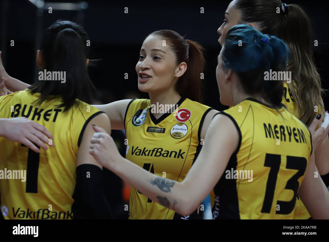 ISTANBUL, TURKEY - FEBRUARY 15, 2022: Tugba Senoglu in Vakifbank vs ...