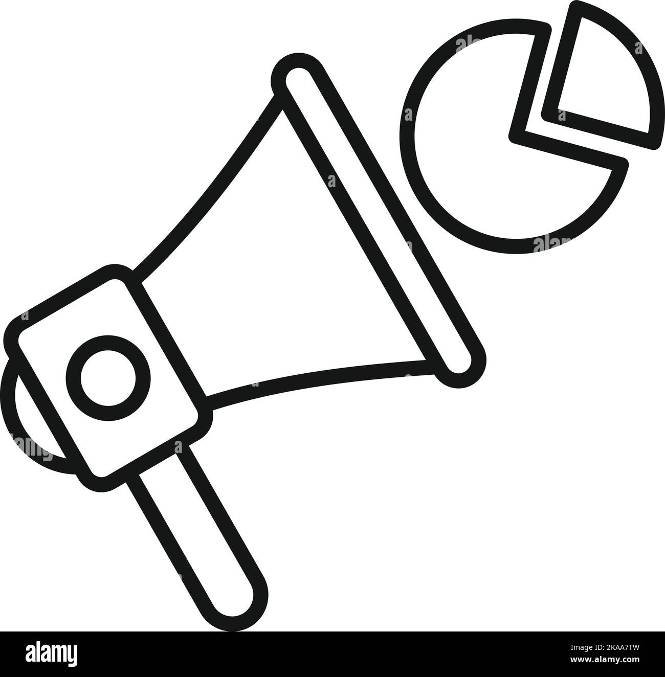 Megaphone market segment icon outline vector. Customer target. Business ...