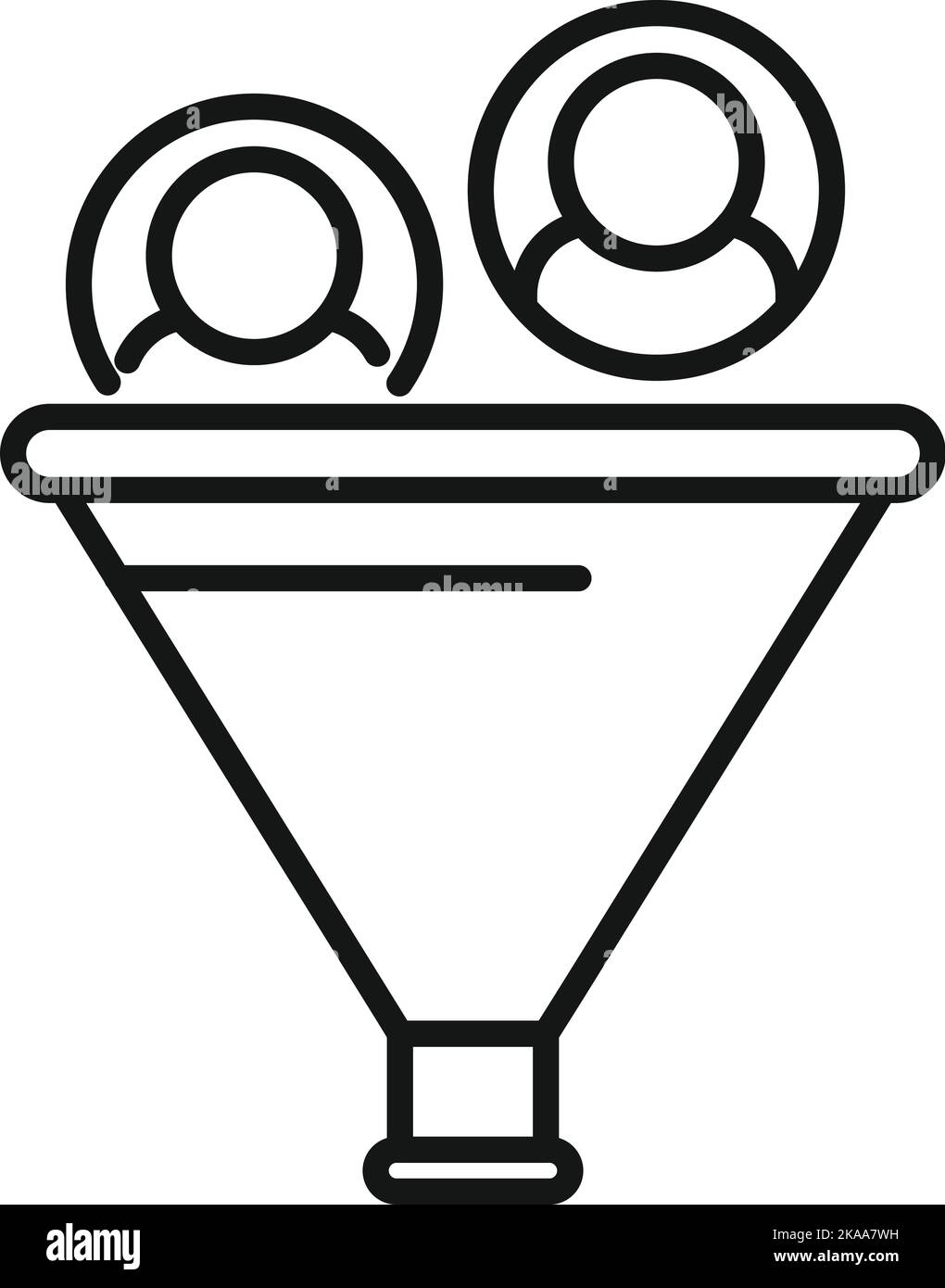 Market funnel icon outline vector. Customer target. People share Stock ...
