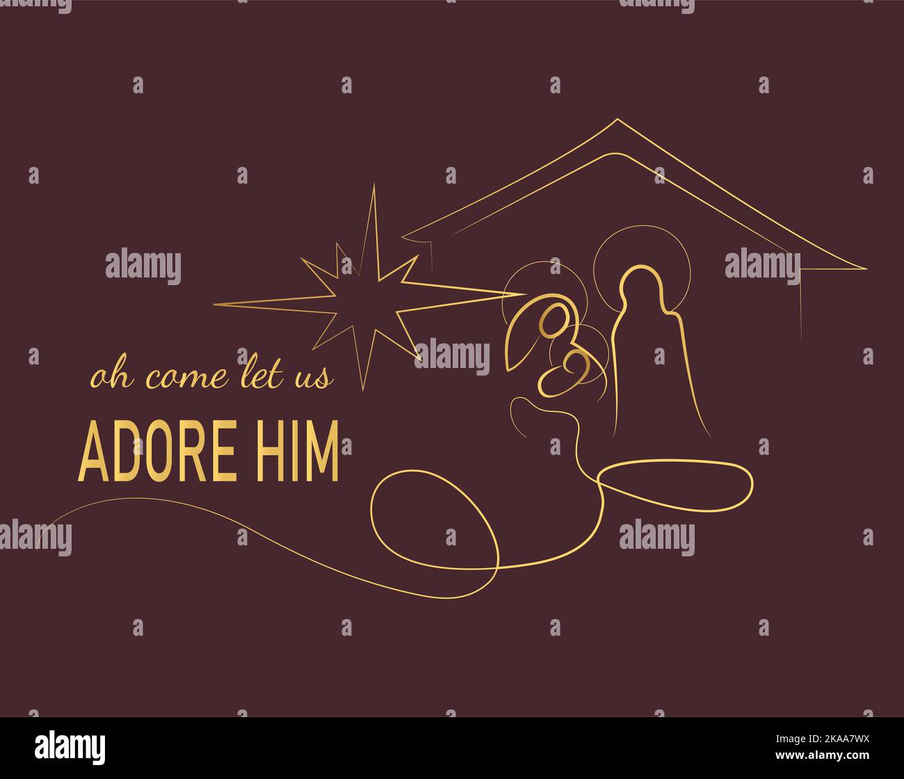 Christmas Nativity scene greeting card background. a Christmas card ...