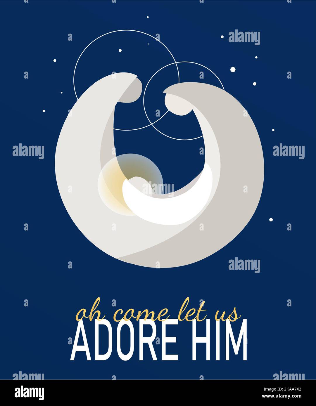 Birth of Christ. Baby Jesus in the manger. Holy Family. Star of ...