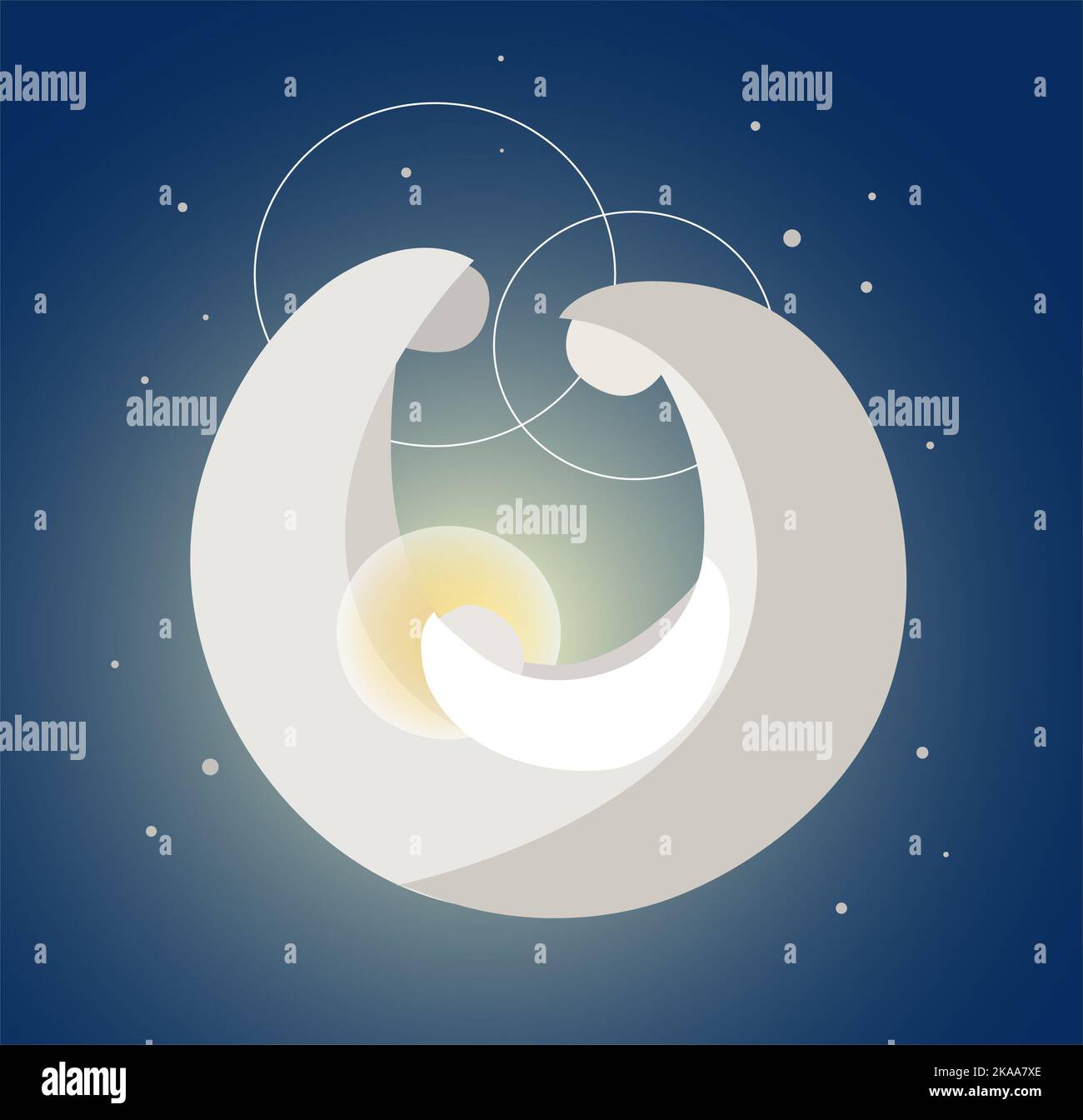 Birth of Christ. Baby Jesus in the manger. Holy Family. Star of ...