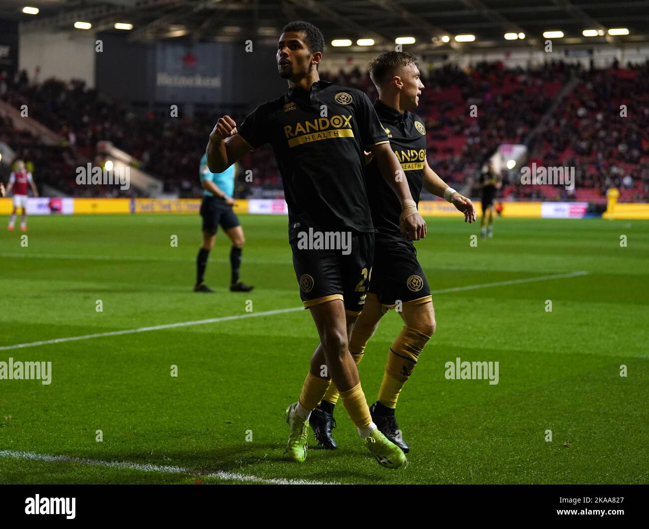Sheffield Uniteds Iliman Ndiaye Celebrates Scoring Their Sides First
