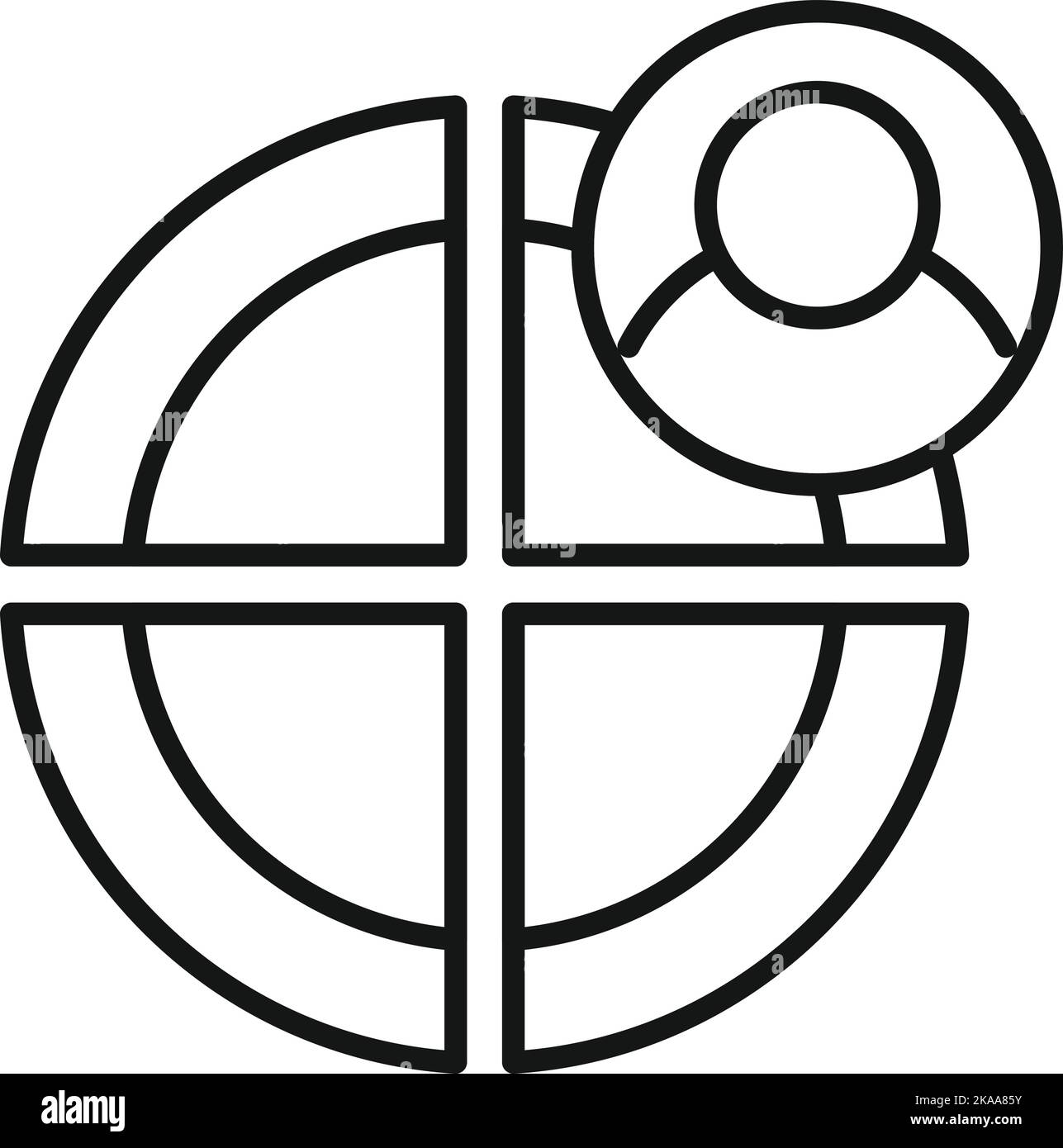 Lead pie chart icon outline vector. Market target. Business share Stock ...