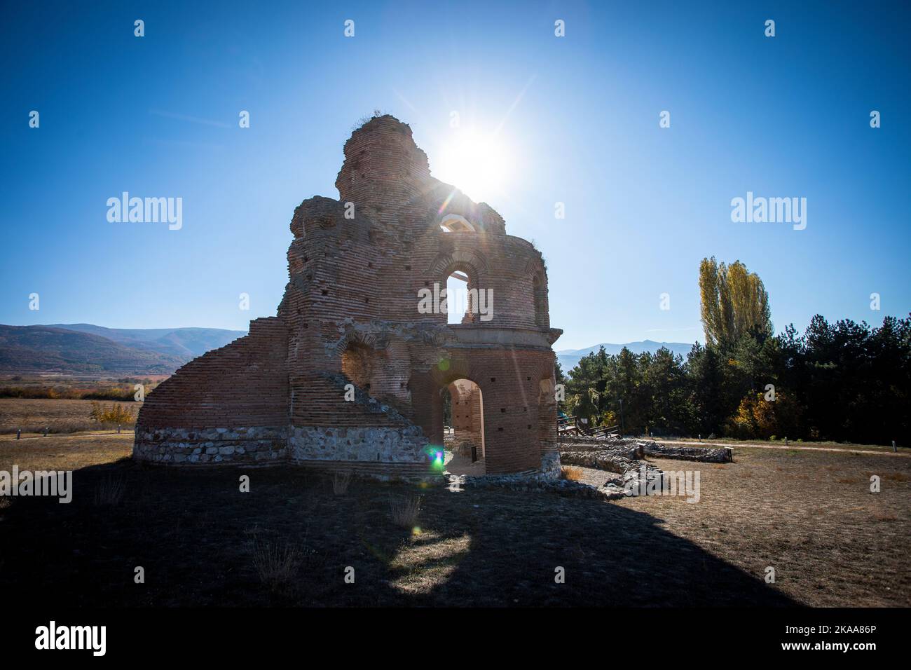 The Red church is historical object near Perushtitsa town in Bulgaria ...