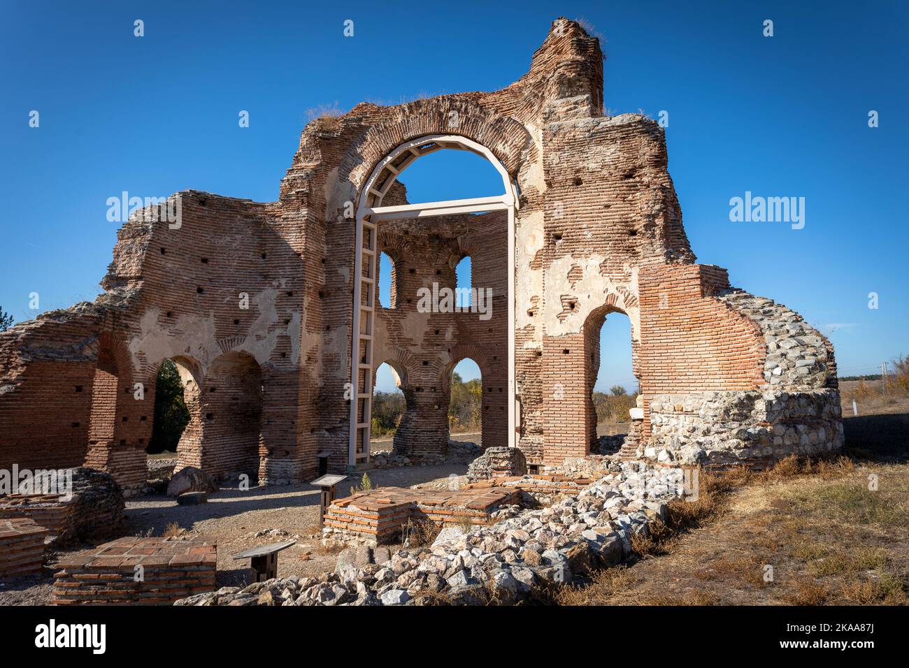 The Red church is historical object near Perushtitsa town in Bulgaria ...