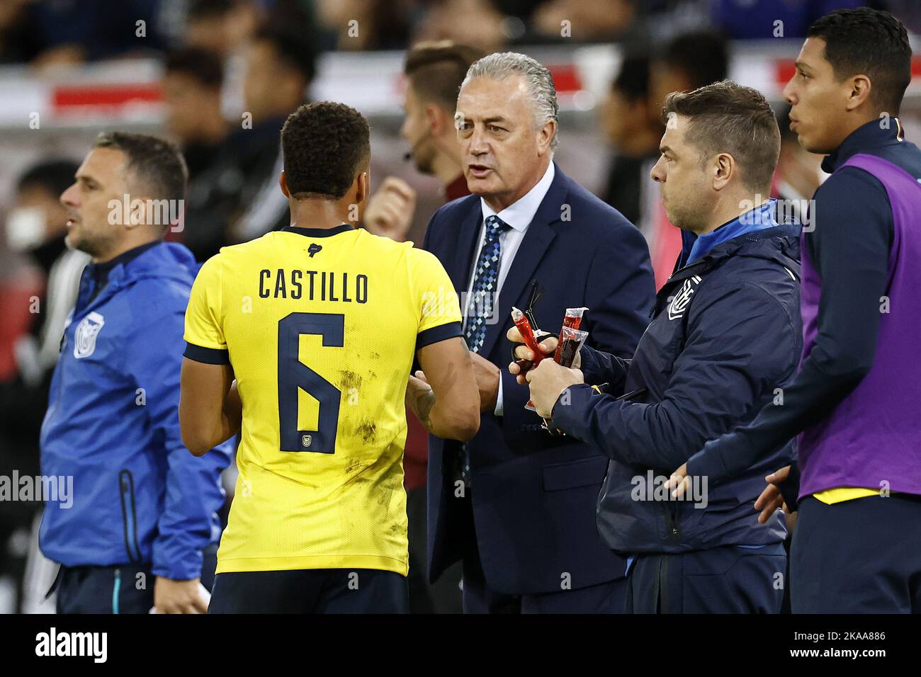 DUSSELDORF - (lr) Byron Castillo of Ecuador, Ecuador coach Gustavo ...