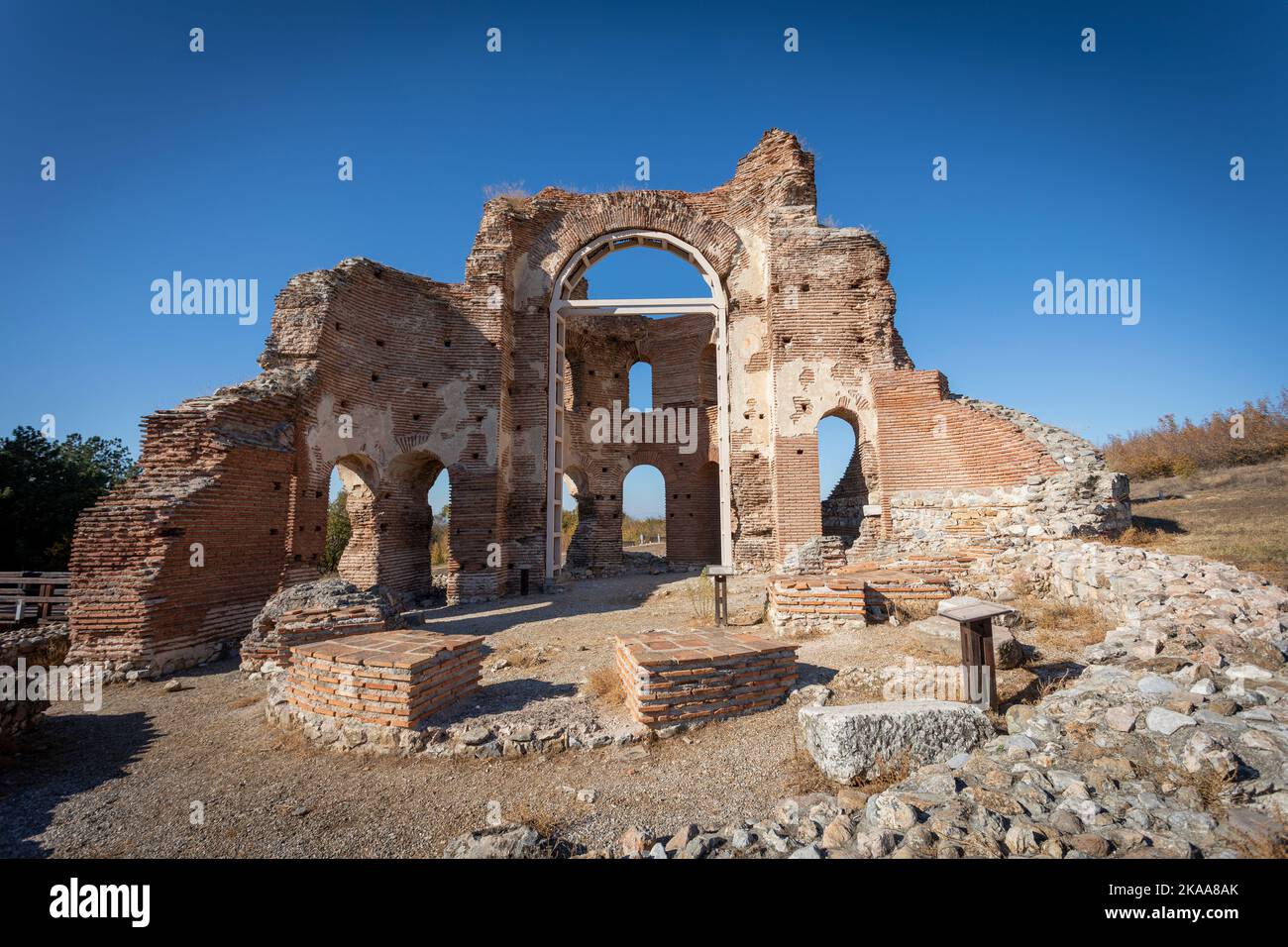 The Red church is historical object near Perushtitsa town in Bulgaria ...