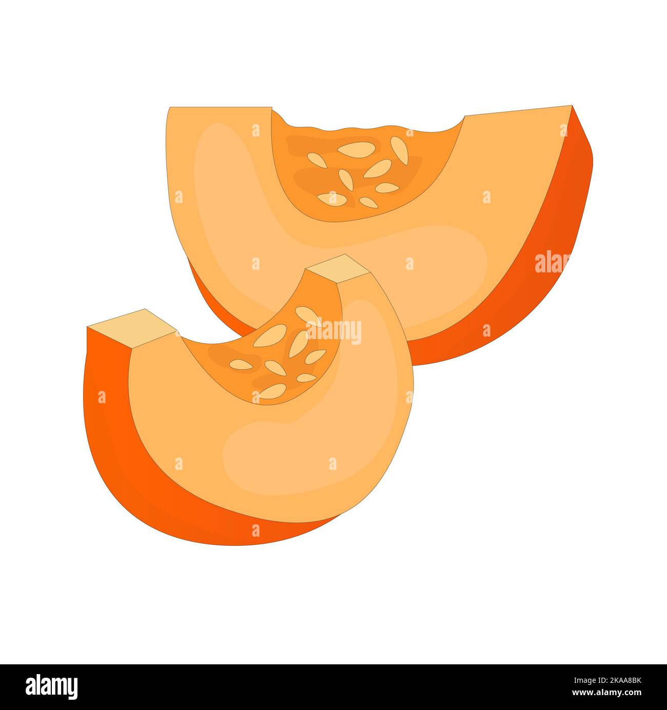 Buah Labu : Pumpkins. illustration of fresh golden yellow cut pumpkin ...