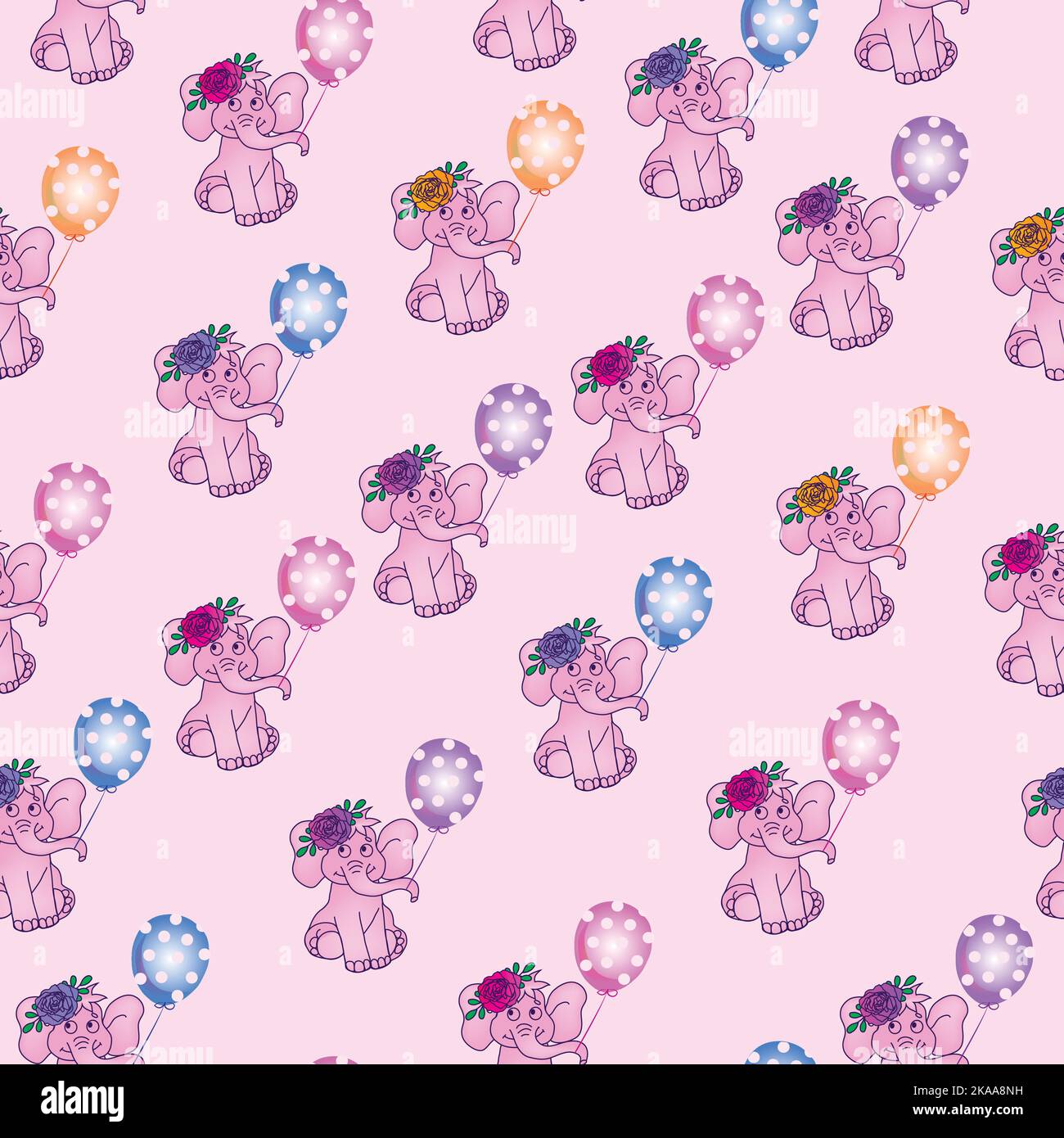 Elephant print wallpaper Stock Vector Images - Alamy