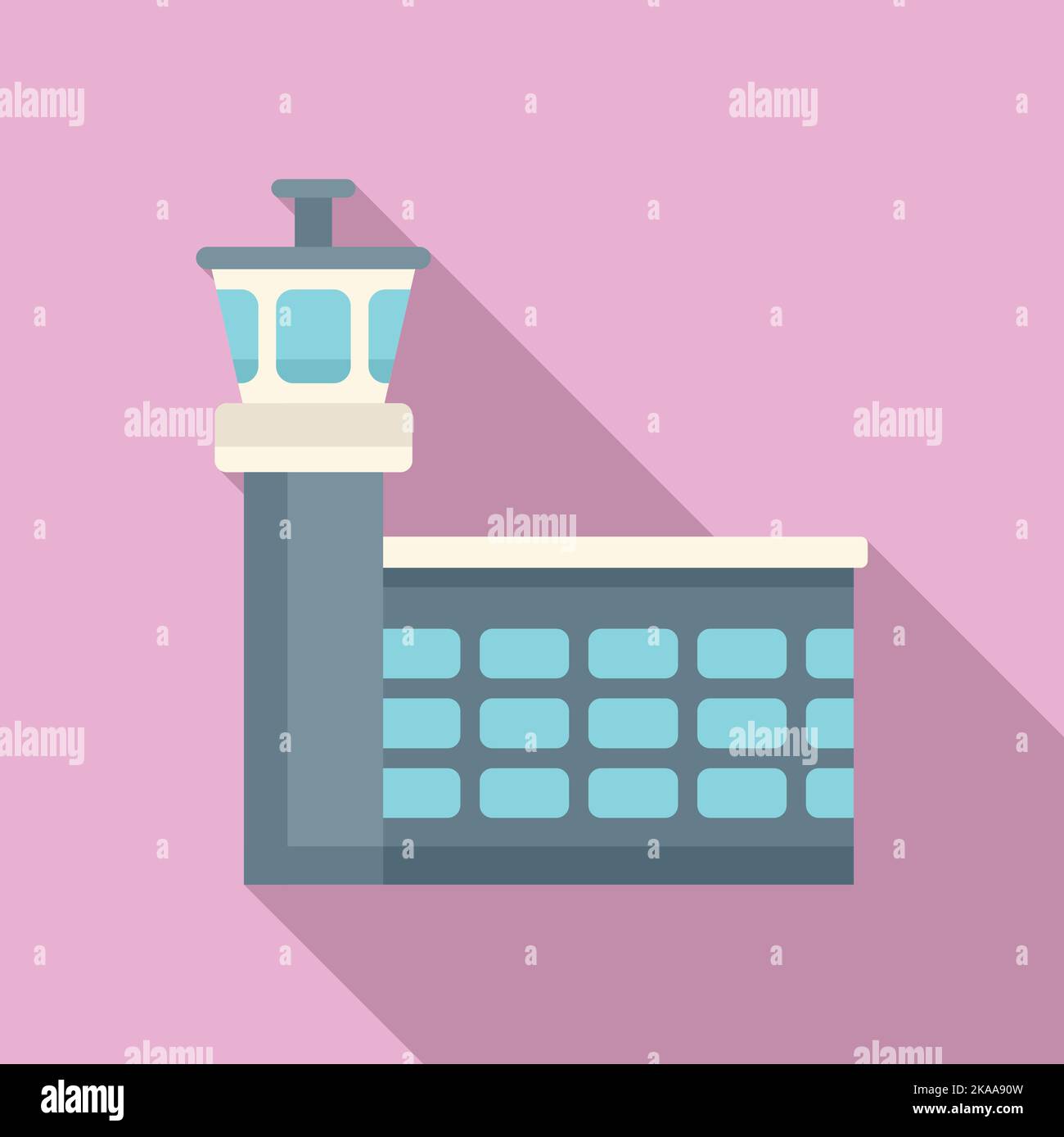 Airport tower icon flat vector. Ground support. Boarding flight Stock ...