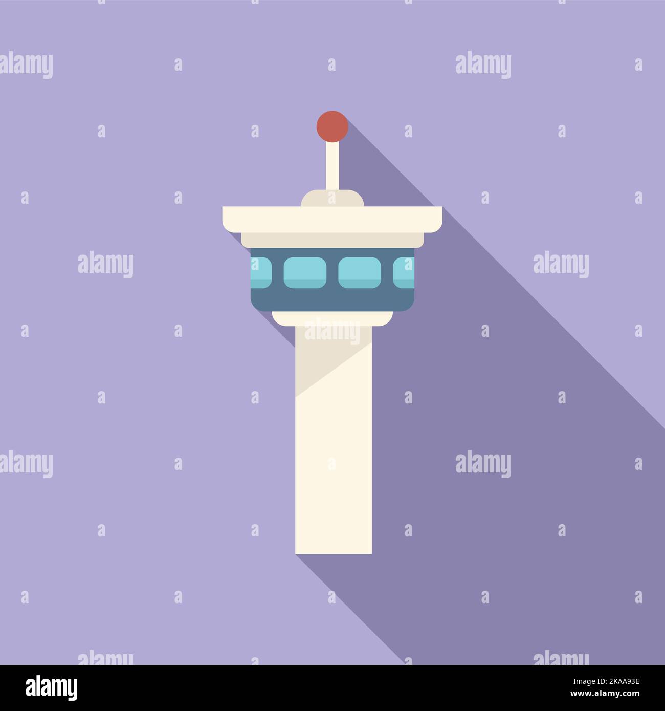 Aiport plane tower icon flat vector. Ground support. Cargo aviation ...