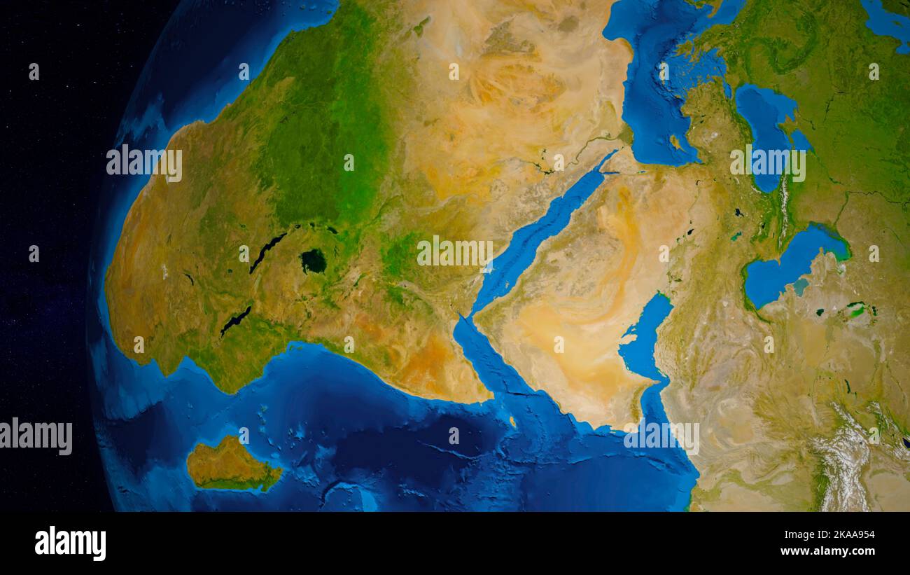 Earth globe focused on Middle East Stock Photo - Alamy