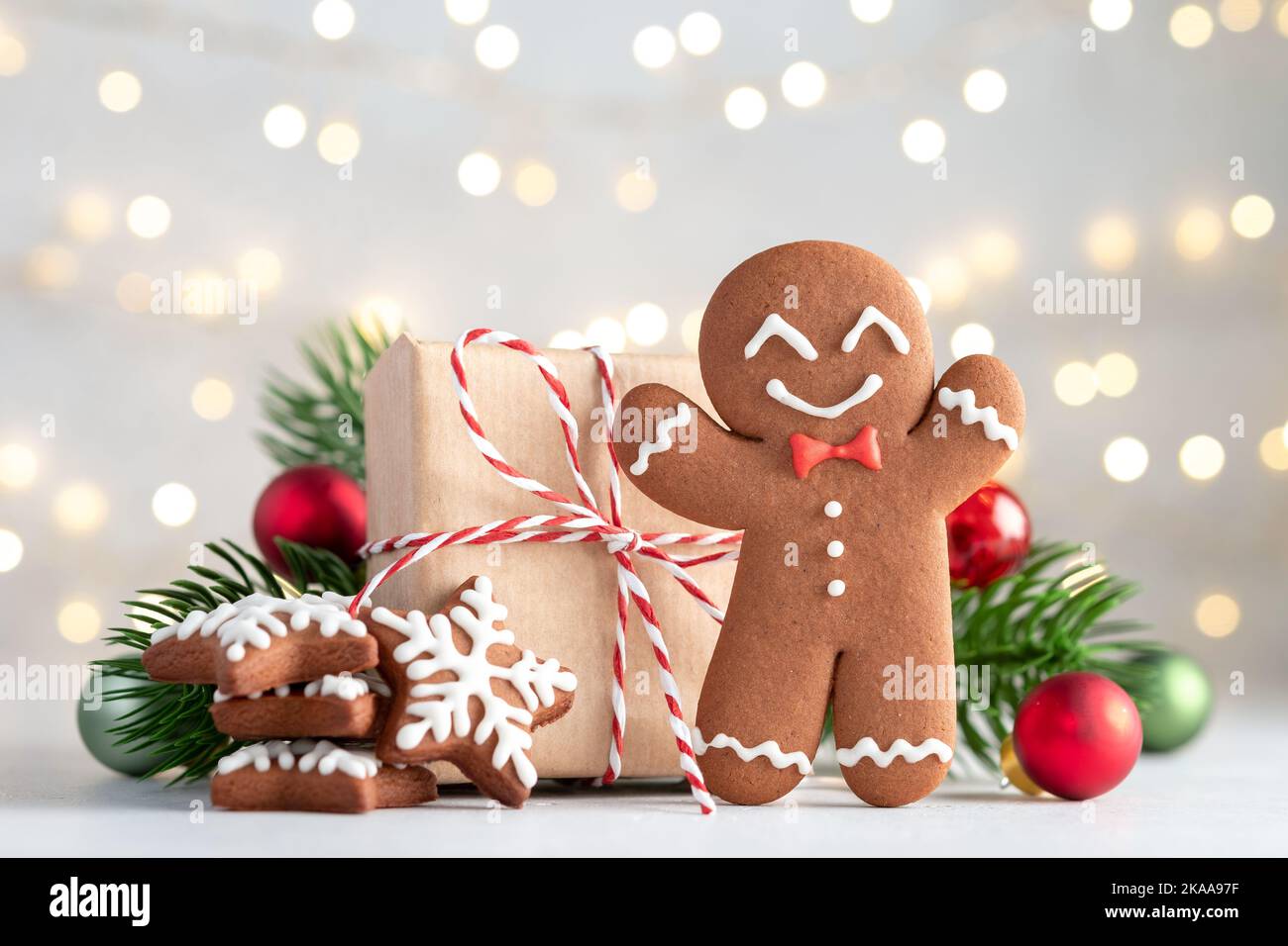 Cute Gingerbread man Stock Photo - Alamy