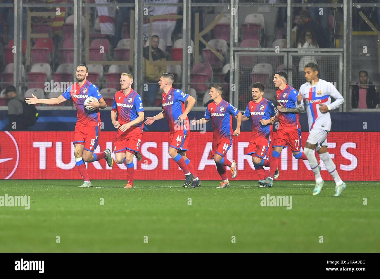 Pilsen, Czech Republic. 01st Nov, 2022. Tomas Chory (Plzen), left ...