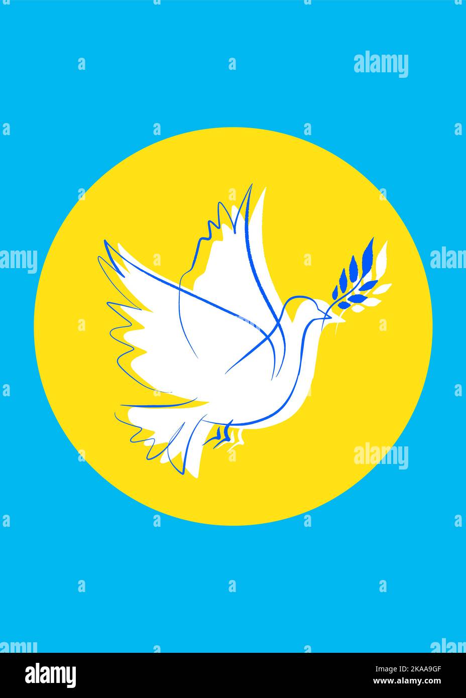 Peace for Ukraine concept sketch in form of sticker, Ukrainian with ...