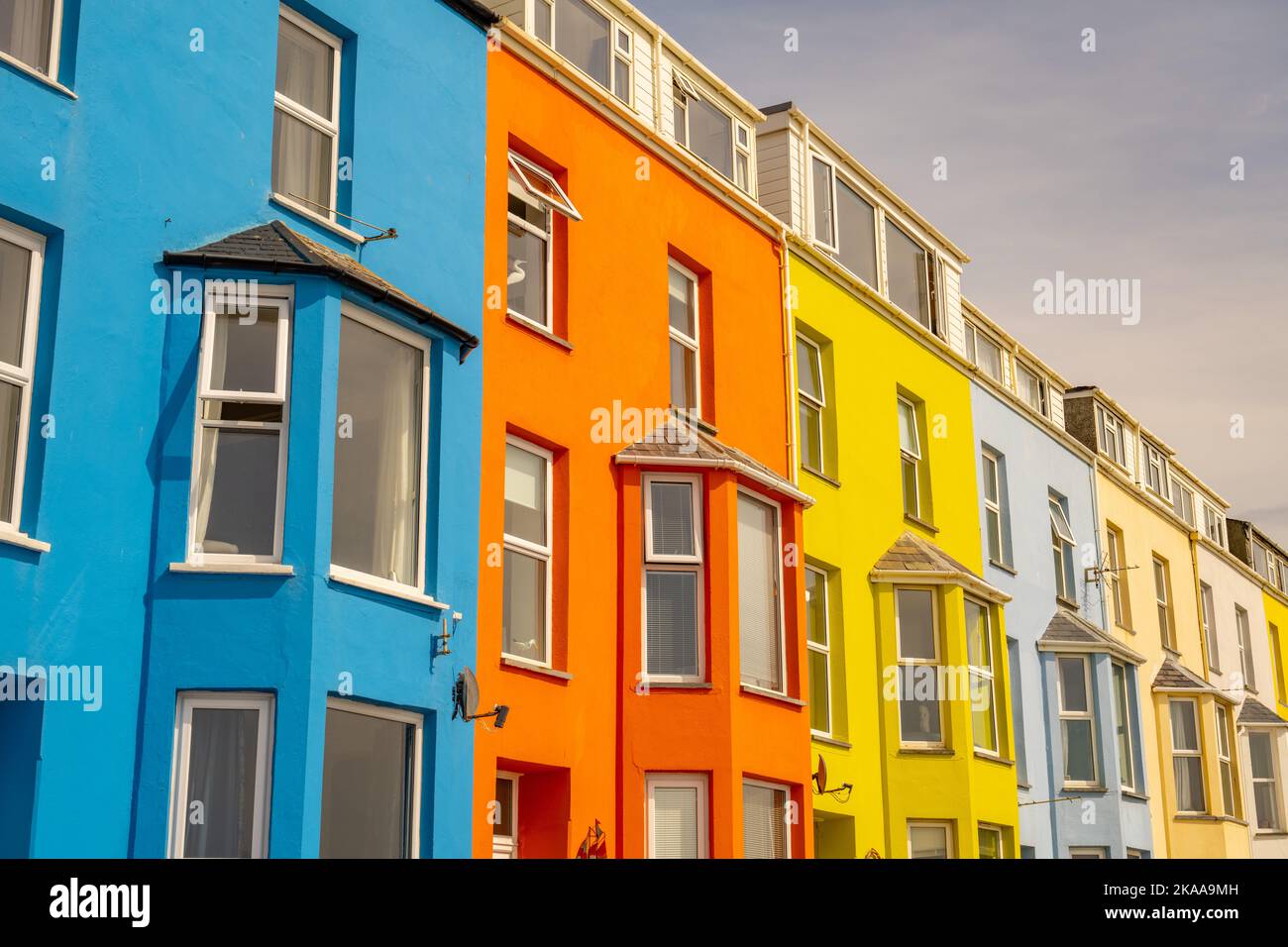 Colourful houses on Marine terrace Criccieth North Wales Stock Photo ...