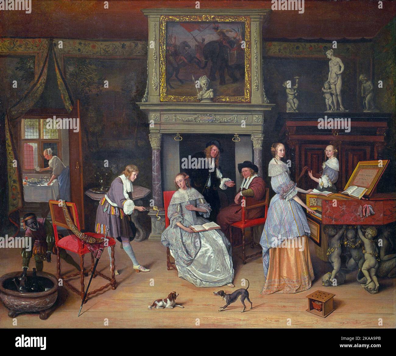 Fantasy Interior with Jan Steen and the Family of Gerrit Schouten, 1663 ...