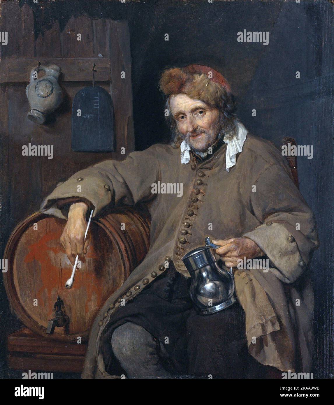 The Old Drinker, circa 1650-1667, Painting by Gabriel Metsu Stock Photo ...