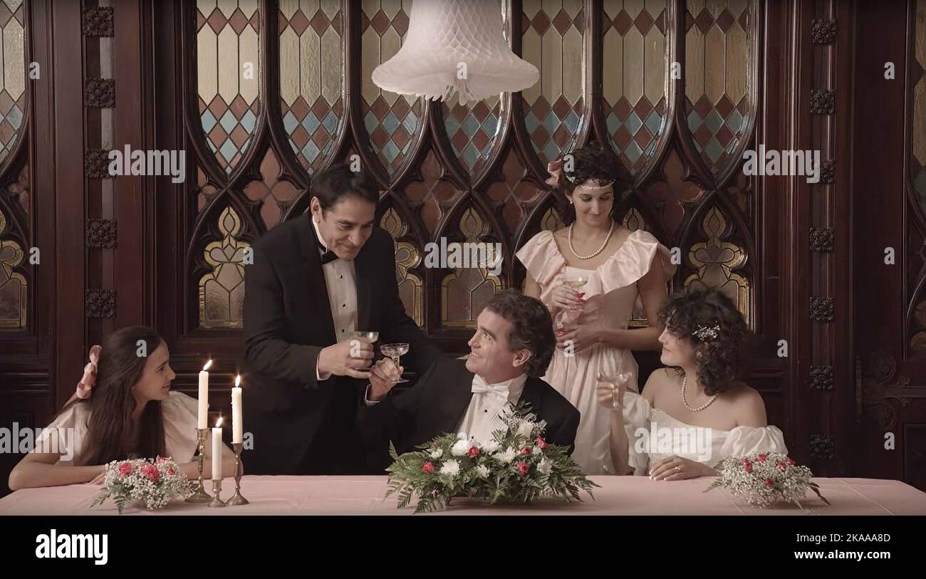 THE CATHEDRAL, Brian d'Arcy James (sitting, center), Monica Barbaro (right), 2021. © MUBI ...