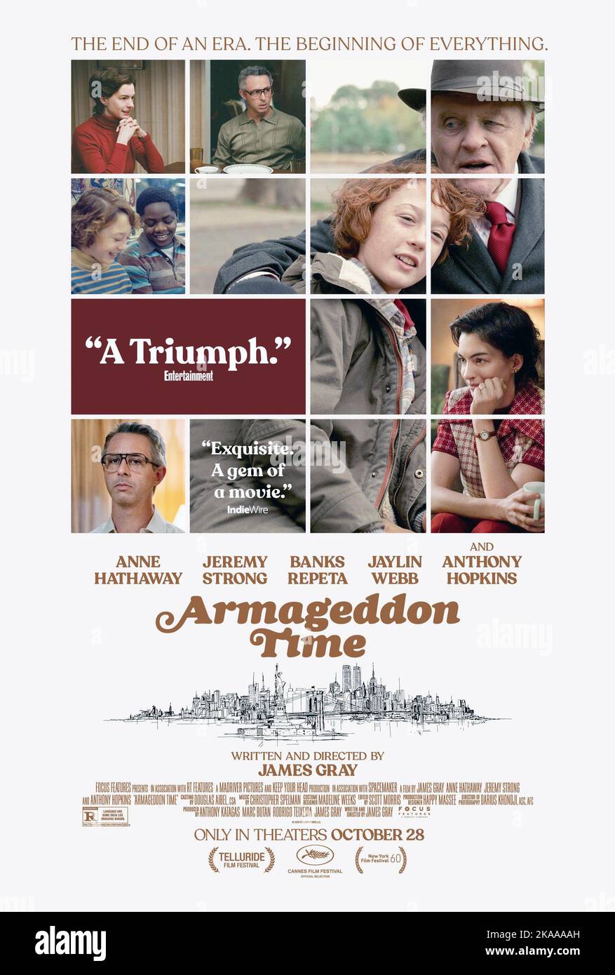 ARMAGEDDON TIME, US poster, left column from top: Anne Hathaway, Banks ...