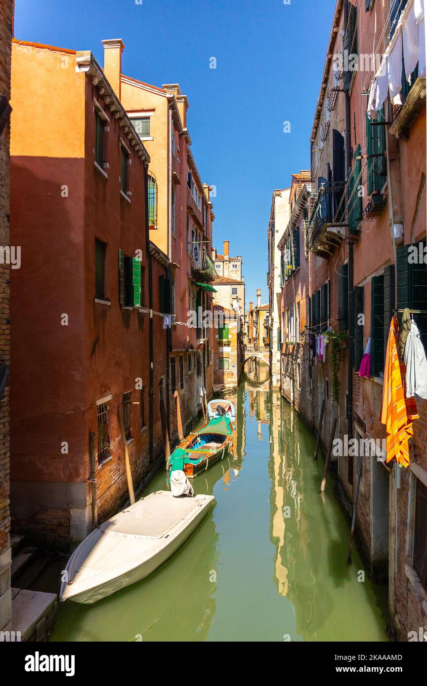 Venice with colorful buildings and canals, popular destination of Italy ...
