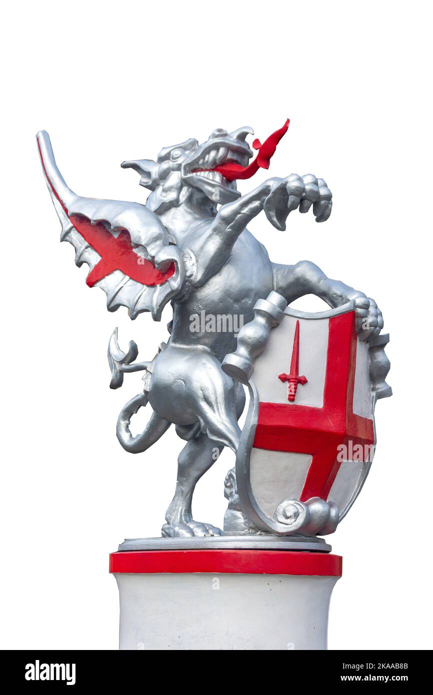 City of London 'dragon' boundary mark on Byward Street, City of London ...