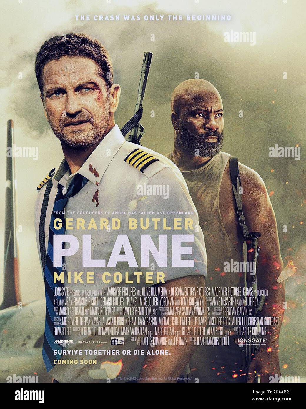 PLANE, advance poster, from left: Gerard Butler, Mike Colter, 2023 ...
