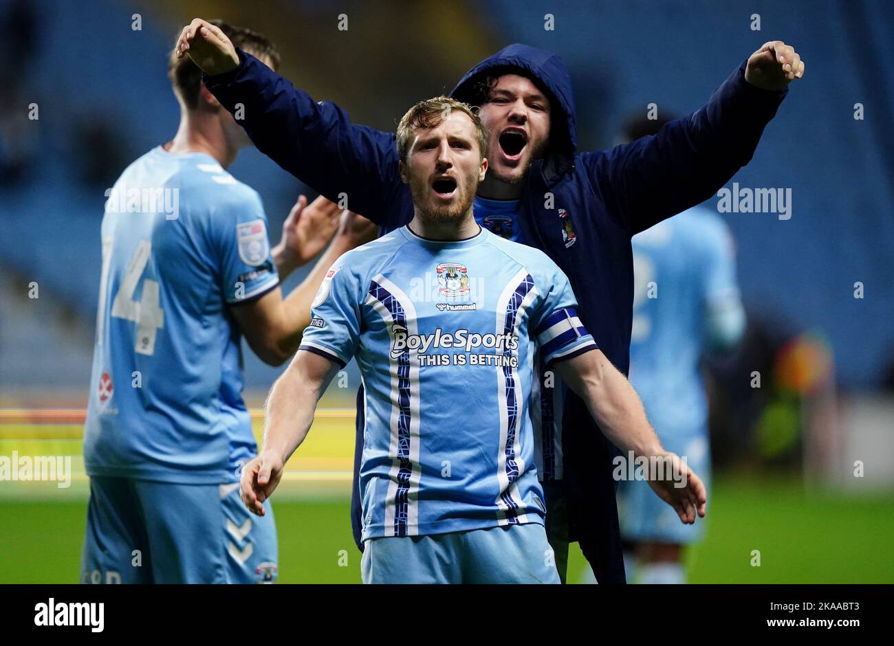 Coventry City's Jamie Allen and Callum O’Hare celebrate at full time ...