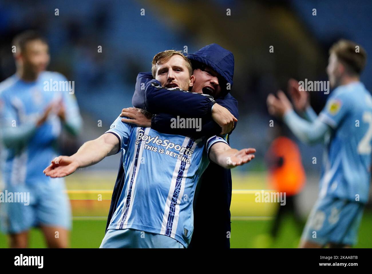 Coventry City's Jamie Allen and Callum O’Hare celebrate at full time ...