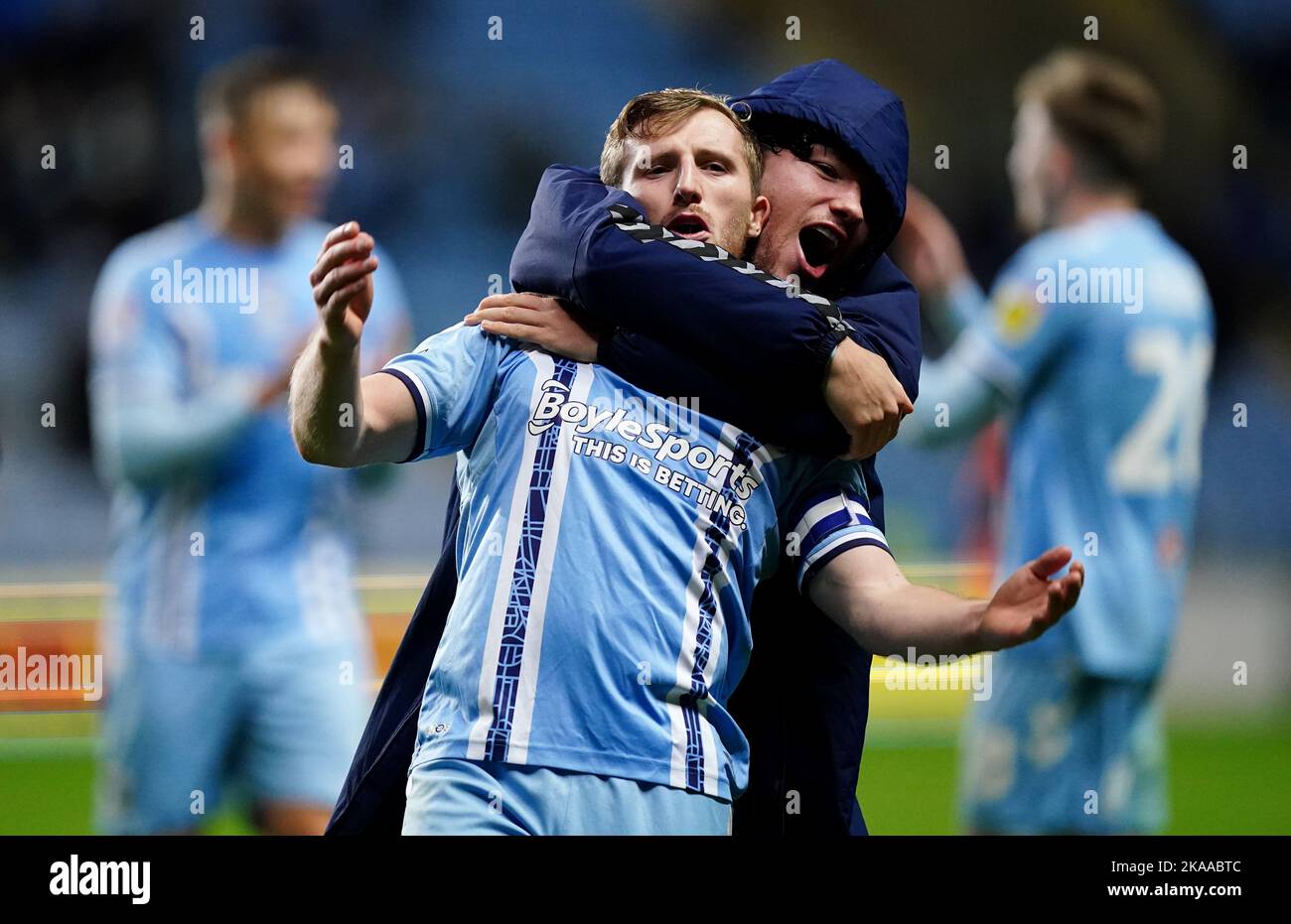Coventry City's Jamie Allen and Callum O’Hare celebrate at full time ...