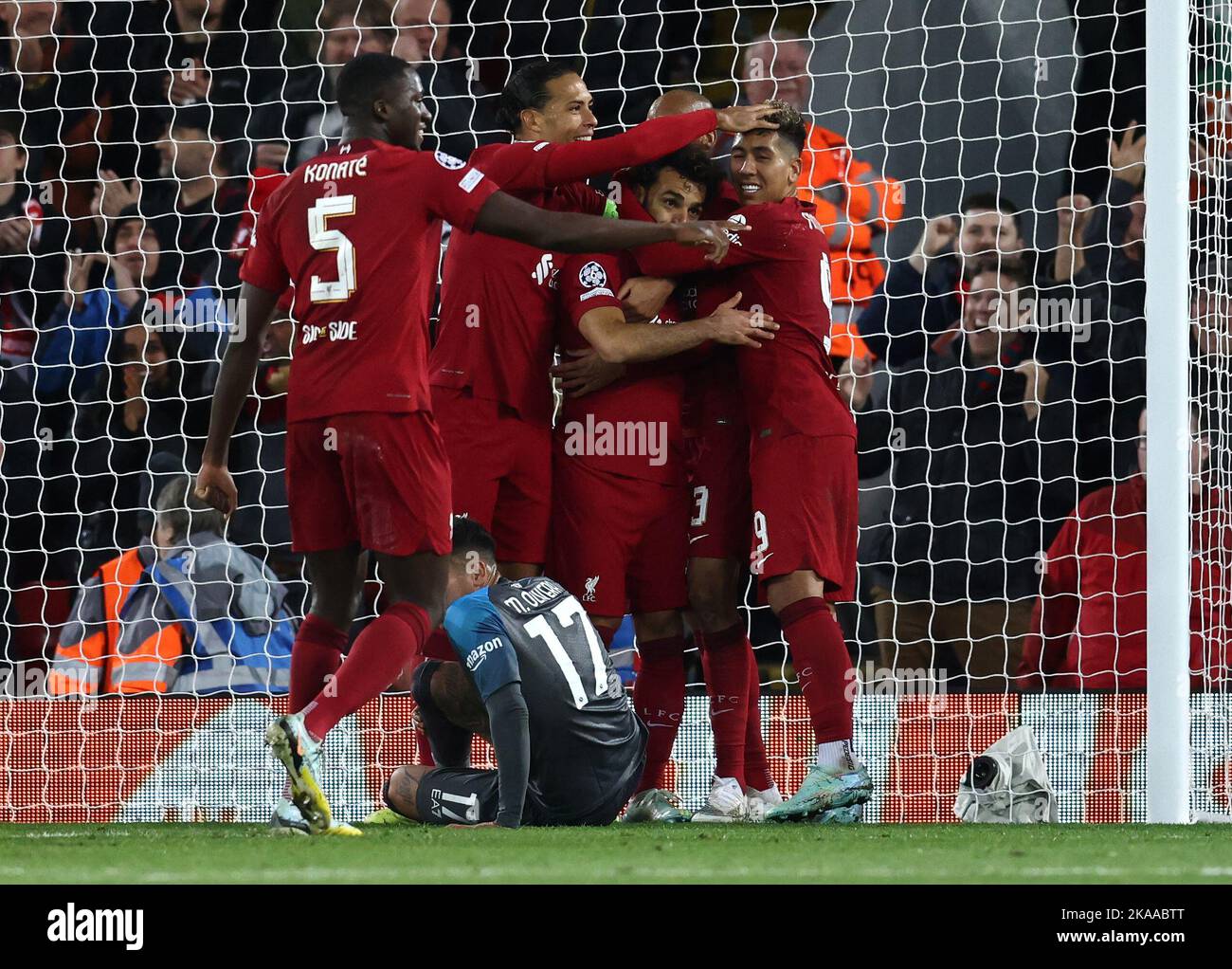 Liverpool, England, 1st November 2022. Mohamed Salah of Liverpool (C ...