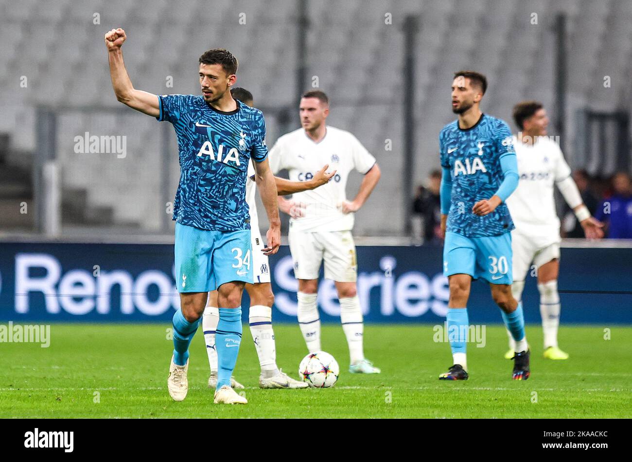 Tottenham Hotspur's Clement Lenglet celebrates scoring their side's ...