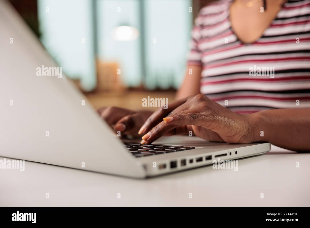 Woman tapping fingers on table hi-res stock photography and images - Alamy