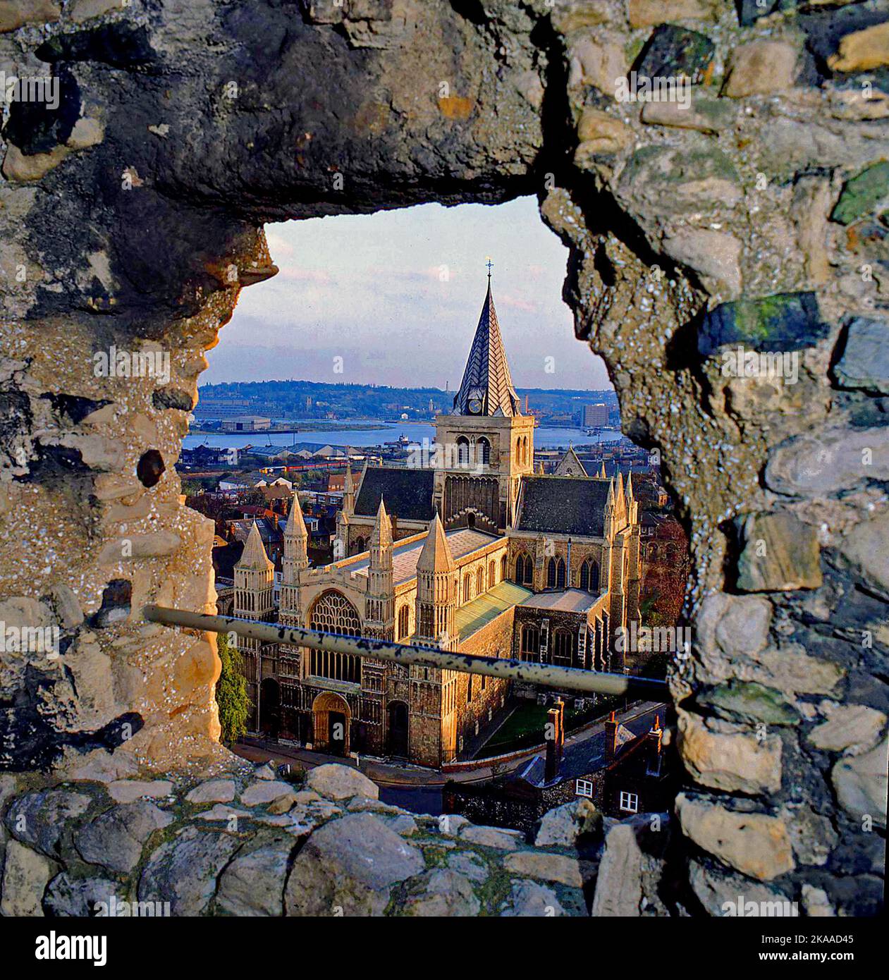 Rochester Cathedral from the top of Rochester Castle, Kent. UK Stock ...