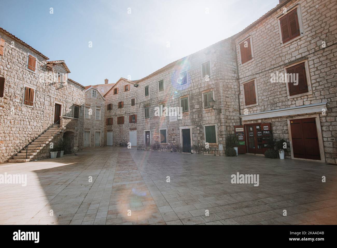 Hvar, Croatia - October 29, 2022: an ancient town streets with a rich ...