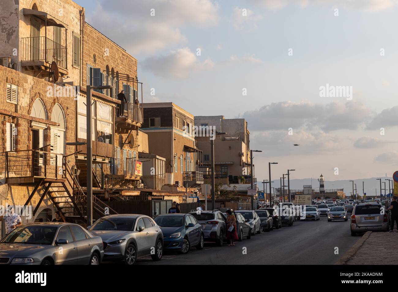 Acre, Israel - November 01, 2022, Houses situated on seaside of the old ...