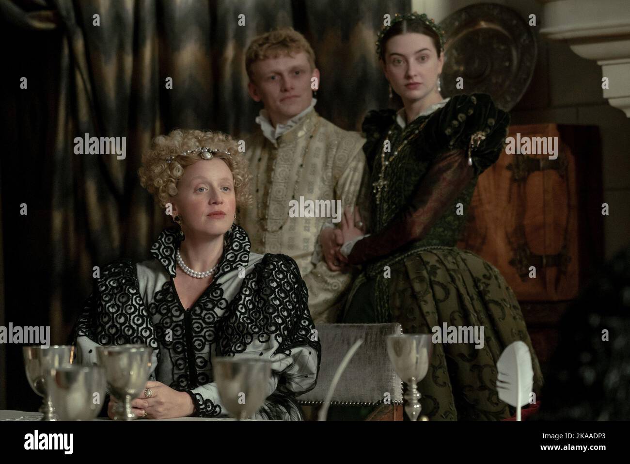 THE SERPENT QUEEN, from left: Ludivine Sagnier as Diane, George Jacques ...