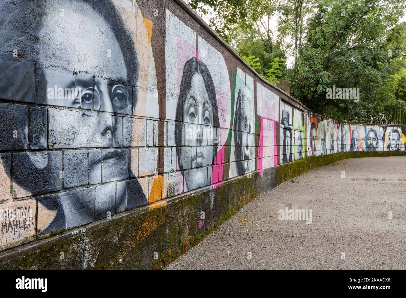 Mural of the famous, Angiolina Park, Lungomare, Franz Joseph Promenade ...