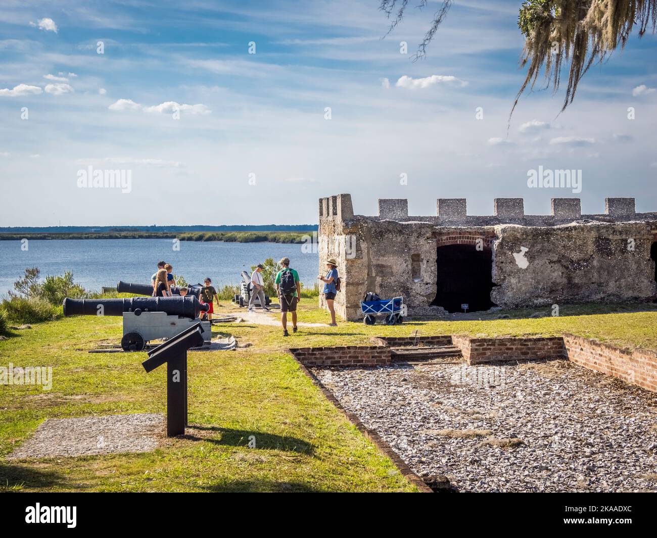 Fort Frederica National Monument on St Simons Island in Georgia, people ...