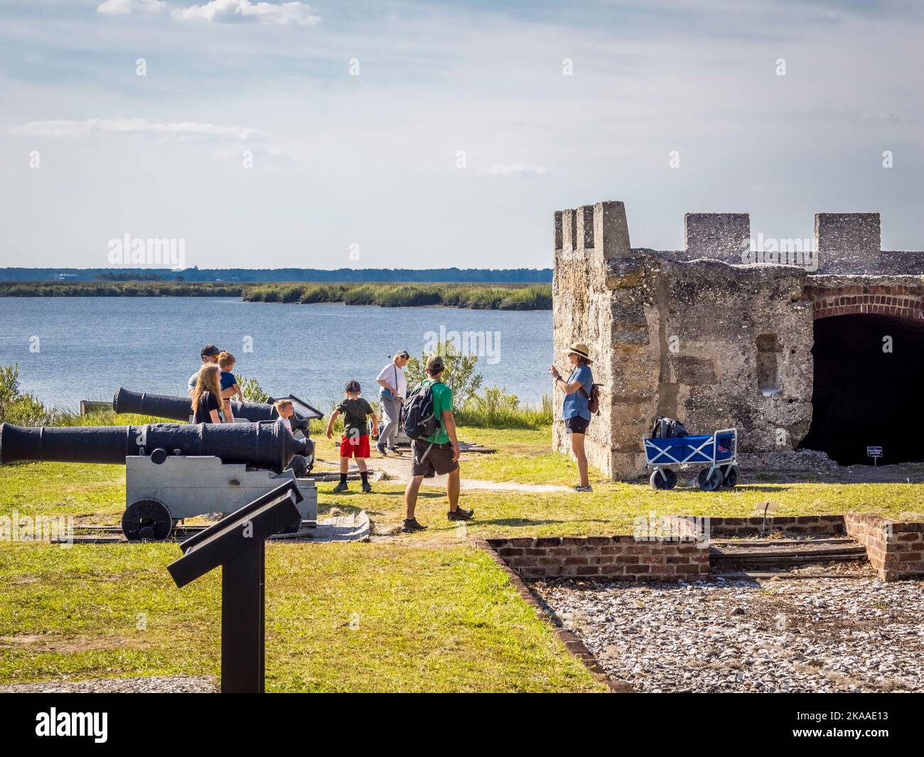 Fort Frederica National Monument on St Simons Island in Georgia, people ...