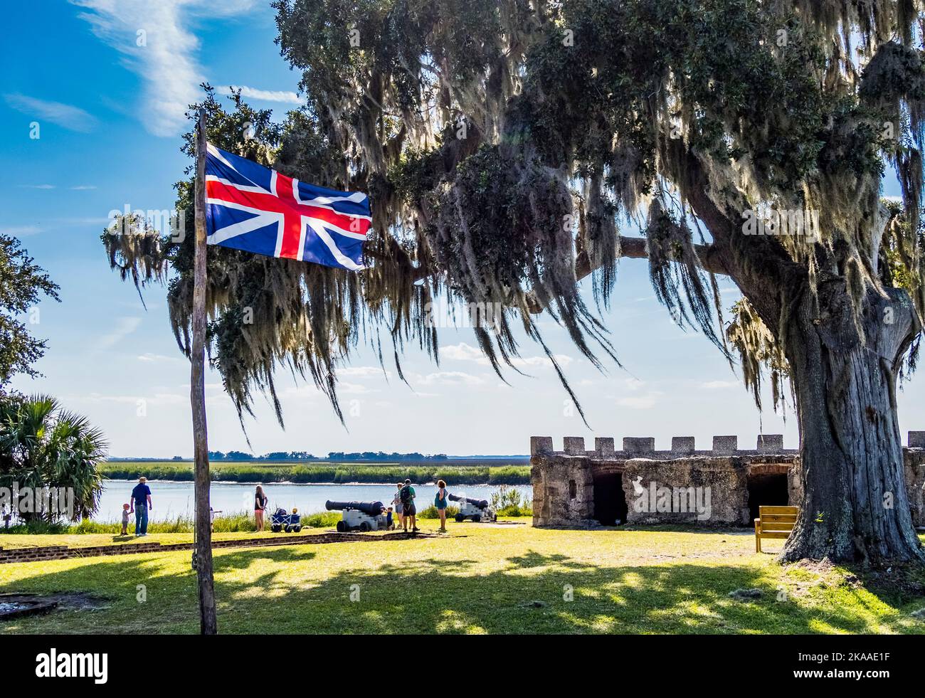 Fort Frederica National Monument on St Simons Island in Georgia, people ...
