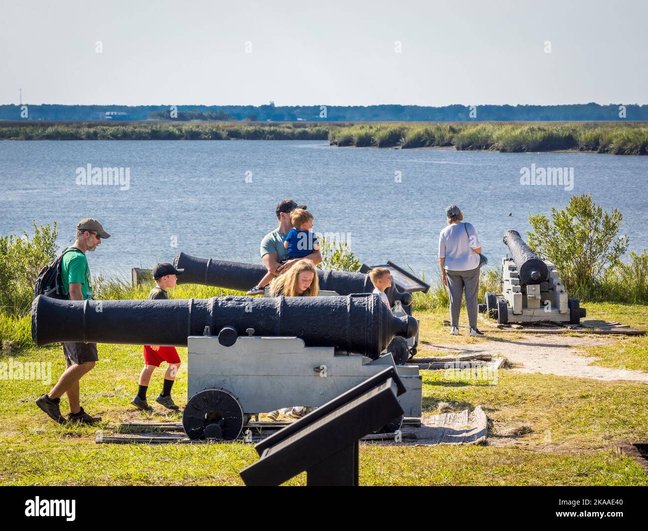 Fort Frederica National Monument on St Simons Island in Georgia, people ...